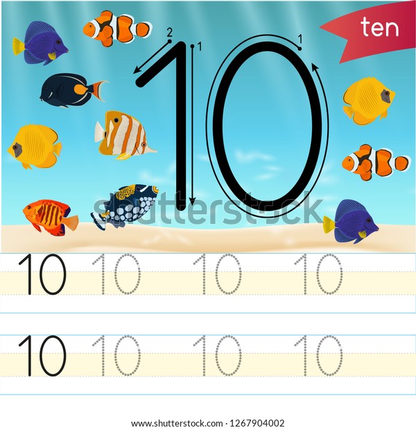 Printable Worksheet Kindergarten Preschool We Train Stock Vector ...