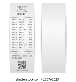 Printed Receipt On White Background Vector Stock Vector (Royalty Free ...