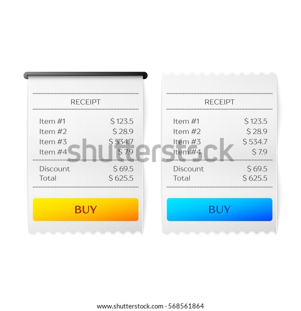 Printed Receipt Vector Stock Vector (Royalty Free) 568561864 | Shutterstock