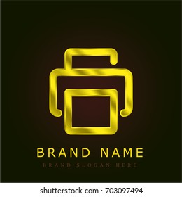 Printer Golden Metallic Logo Stock Vector (Royalty Free) 703097494 ...
