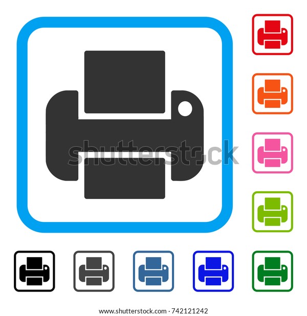 Printer Icon Flat Gray Pictogram Symbol: เวกเตอร์สต็อก (ปลอดค่า ...