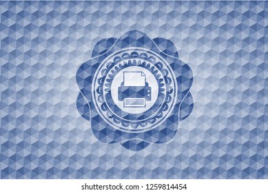 Printer Icon Inside Blue Emblem Geometric Stock Vector (Royalty Free ...