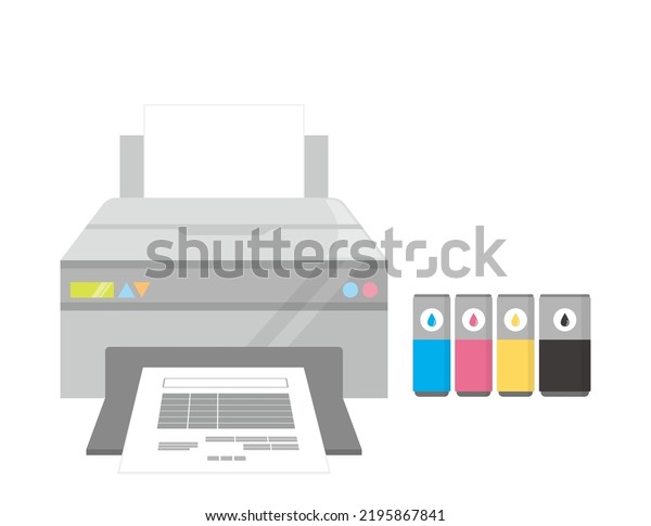 Printer Ink Cartridges Vector Illustration Icons Stock Vector (Royalty ...