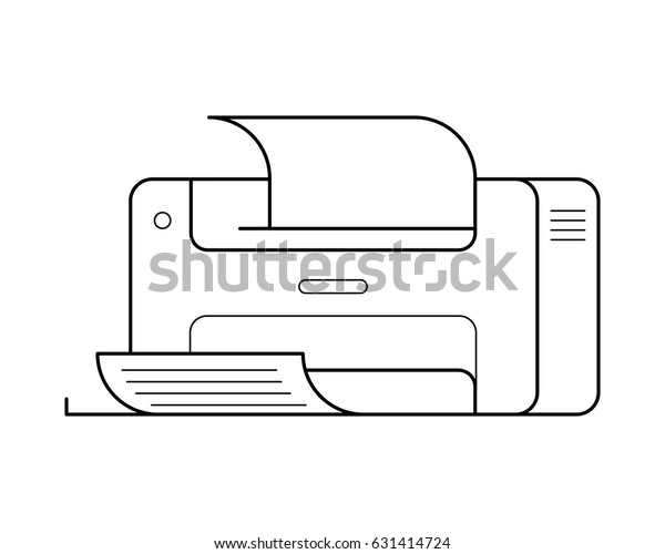 Printer Line Art Simple Gadget Icon Stock Vector (Royalty Free ...