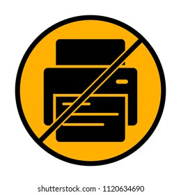Printer Receipt Simple Icon Not Allowed: เวกเตอร์สต็อก (ปลอดค่า ...