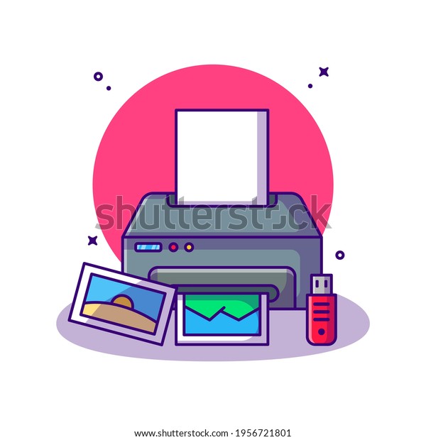 Printer Picture Vector Cartoon Illustration Photography: เวกเตอร์สต็อก ...