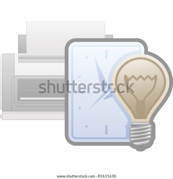 Printer Power Saver Management Icon Stock Vector (Royalty Free ...