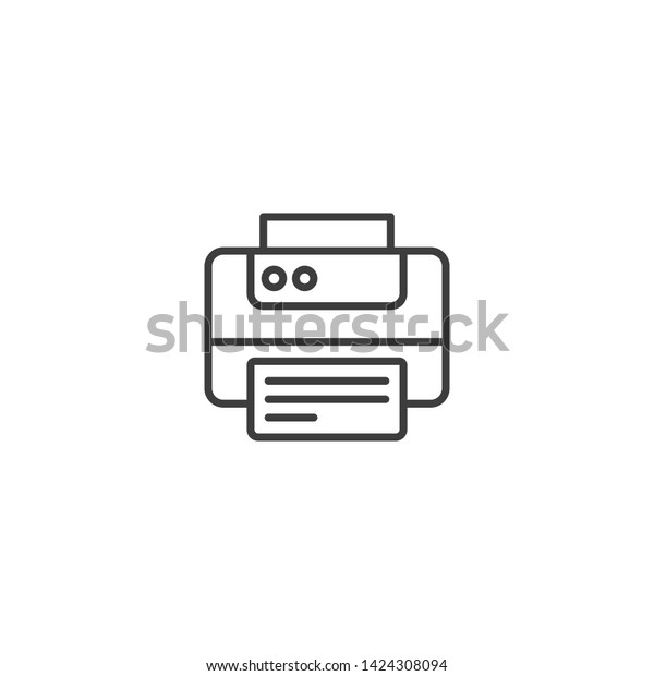 Printer Vector Illustration Outline Sign Stock Vector (Royalty Free ...