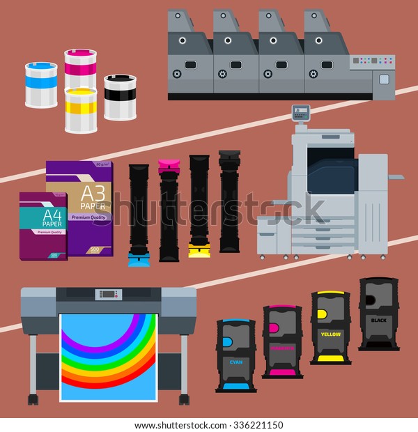 Printing Equipment Color Printer Cyan Magenta Stock Vector (Royalty ...