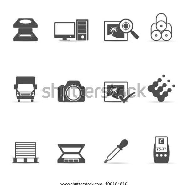 Printing Graphic Design Icon Set Transparent Stock Vector (Royalty Free ...