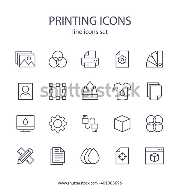 Printing Icons Stock Vector (Royalty Free) 401005696