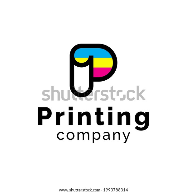 Printing Paper Letter P Logo Design Stock Vector (Royalty Free ...