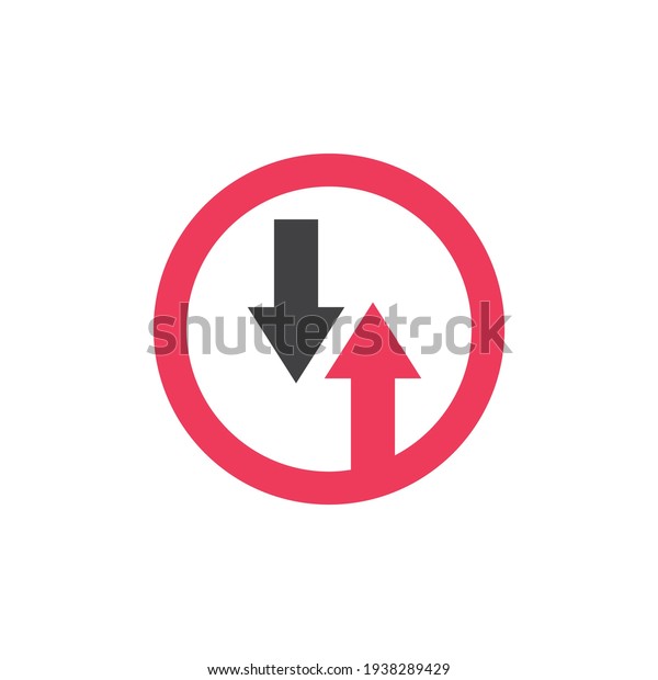 Priority Over Oncoming Traffic Sign Flat Stock Vector (Royalty Free ...