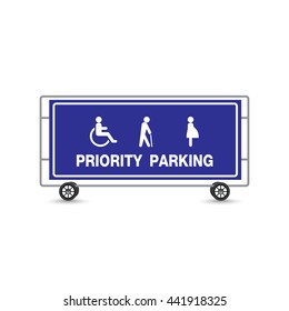 Priority Parking Vehicles People Disabilities Stock Vector (Royalty ...
