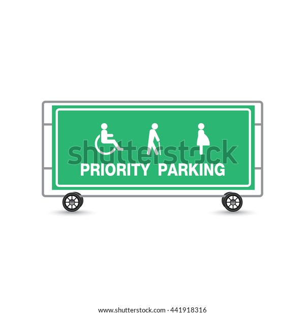 Priority Parking Vehicles People Disabilities Stock Vector (Royalty ...