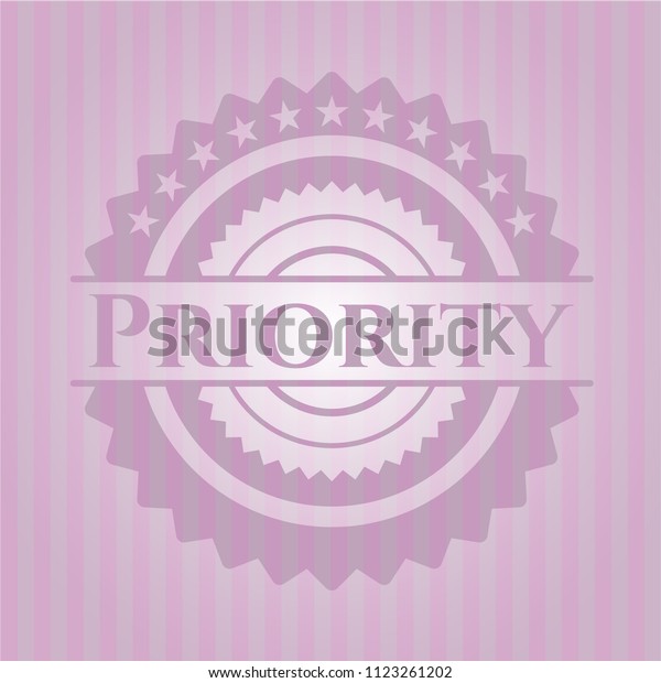 Priority Retro Pink Emblem Stock Vector (Royalty Free) 1123261202 ...
