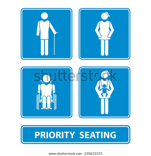 Priority Seating Sign Vector Illustration: เวกเตอร์สต็อก (ปลอดค่า ...