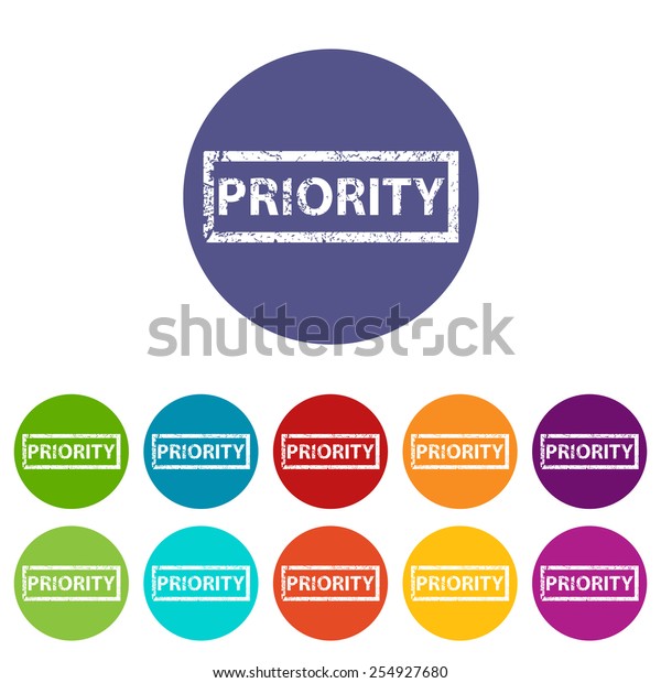 Priority Web Flat Icon Different Colors Stock Vector (Royalty Free ...