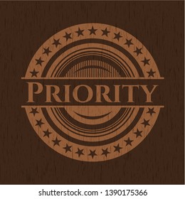Priority Wood Emblem Vector Illustration Stock Vector (Royalty Free ...