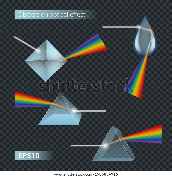 Prism Spectrum Rainbow Collection Set Dispersion Stock Vector (Royalty ...