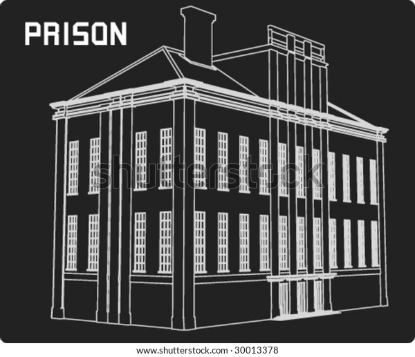Prison Blueprint Style Illustration Stock Vector (Royalty Free ...