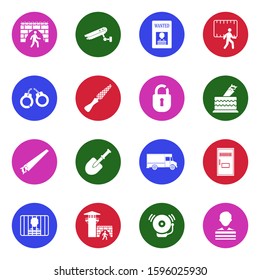 Prison Break Icons White Flat Design Stock Vector (Royalty Free ...