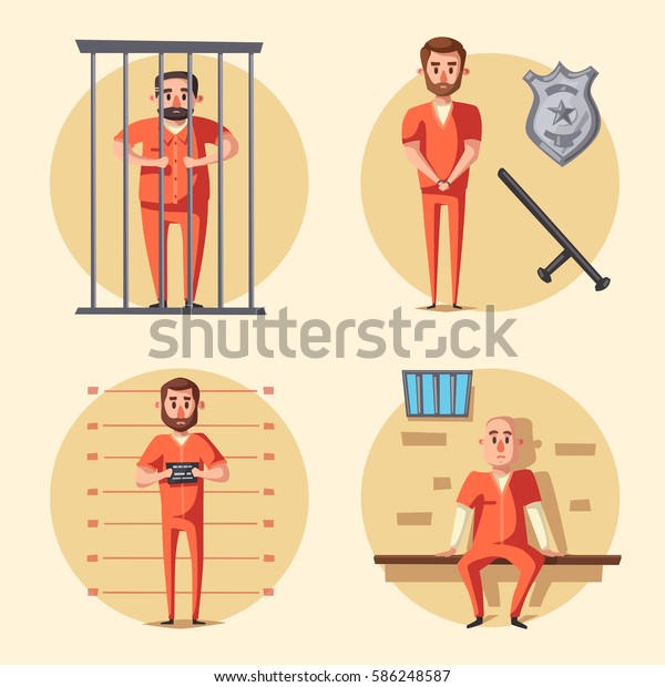 Gefängnis. Straf in Uniform. Cartoon-Vektorgrafik Stock-Vektorgrafik ...