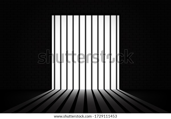 Prison Jail Metal Jail Cell Door Stock Vector (Royalty Free) 1729111453