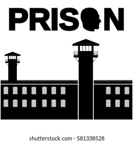 Prison Letters Black Silhouette Vector Icon Stock Vector (Royalty Free ...