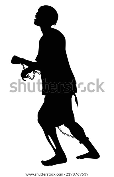 Prison Zombie Silhouette Vector On White: เวกเตอร์สต็อก (ปลอดค่า ...