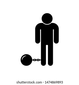 Prisoner Icon Convict Illustration Simple Vector: vector de stock ...