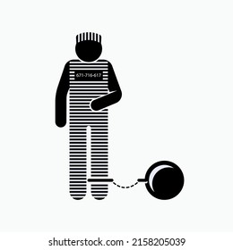 Prisoner Icon Convict Symbol Vector Stock Vector (Royalty Free ...