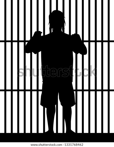 Prisoner Jail Silhouette Vector People On Stock Vector (Royalty Free ...