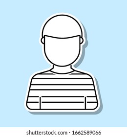Prisoner Prison Avatar Sticker Icon Simple Stock Vector (Royalty Free ...