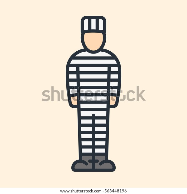 Prisoner Thief Robber Character Uniform Striped Stock Vector (Royalty ...