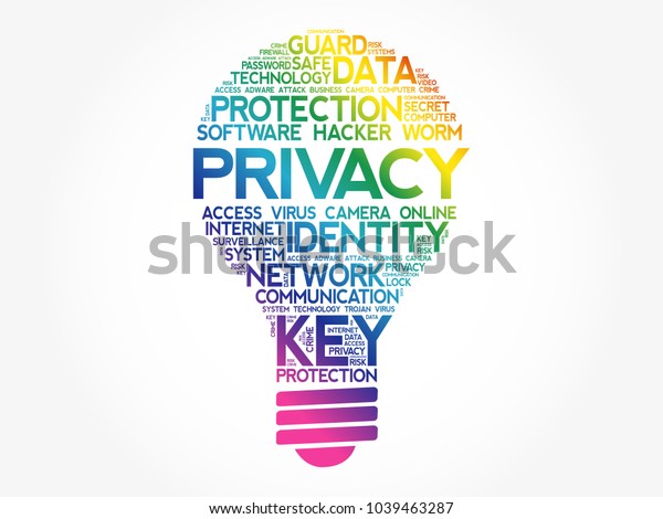 Privacy Bulb Word Cloud Collage Business Stock Vector (Royalty Free ...