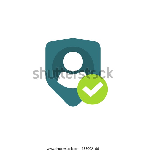 Privacy Icon Flat Shield Person Silhouette Stock Vector (Royalty Free ...