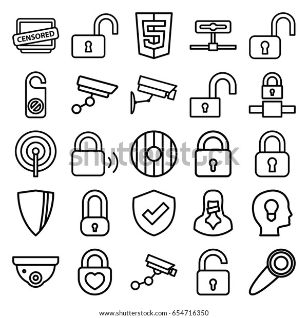 Privacy Icons Set Set 25 Privacy Stock Vector (Royalty Free) 654716350