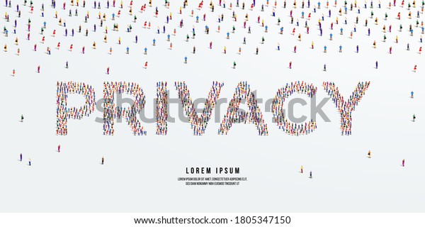 Privacy Large Group People Form Create Stock Vector (Royalty Free ...