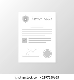 Privacy Policy Paper Form Vector Stock Vector (Royalty Free) 2197259635 ...