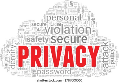 Privacy Word Cloud Isolated On White Stock Vector (Royalty Free ...