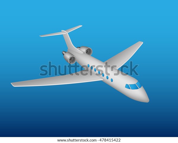 Private Flying Jet Airplane 3d Vector Stock Vector (Royalty Free ...