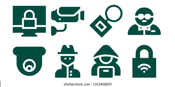 Private Icon Set 8 Filled Private Stock Vector (Royalty Free ...