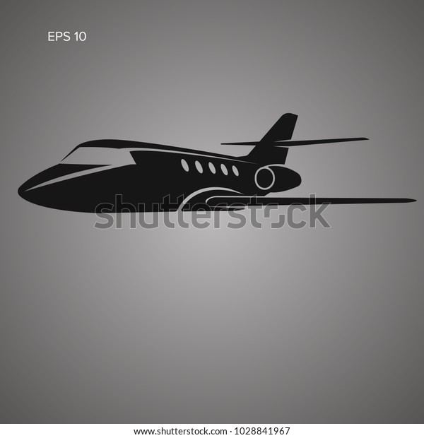Private Jet Vector Icon Business Jet Stock Vector (Royalty Free ...