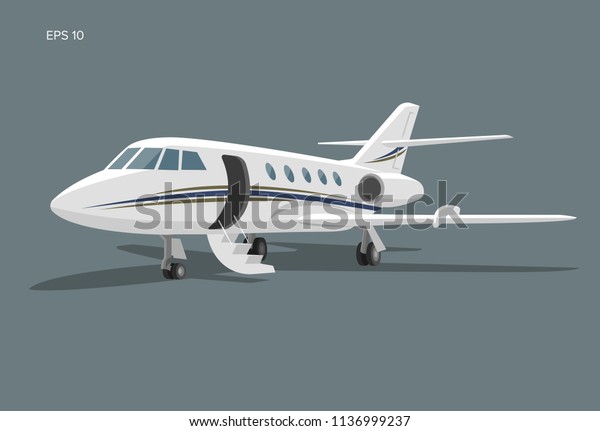 Private Jet Vector Icon Business Jet Stock Vector (Royalty Free) 1136999237