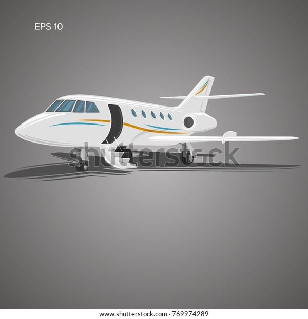 Private Jet Vector Icon Business Jet Stock Vector (Royalty Free ...