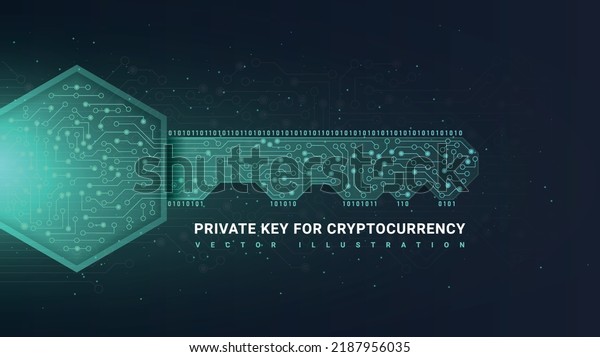 Private Key Cryptocurrency Modern Technologies Digital Stock Vector ...