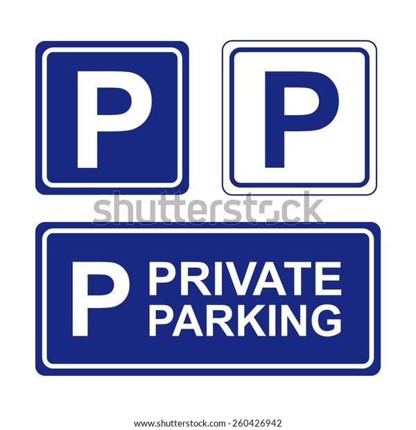 Private Parking Signs Stock Vector (Royalty Free) 260426942 | Shutterstock