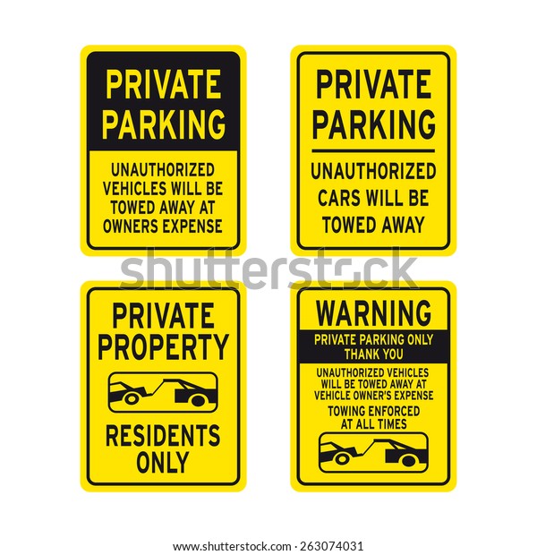Private Parking Signs Stock Vector (Royalty Free) 263074031
