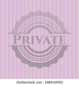 Private Pink Emblem Retro Vector Illustration Stock Vector (Royalty ...
